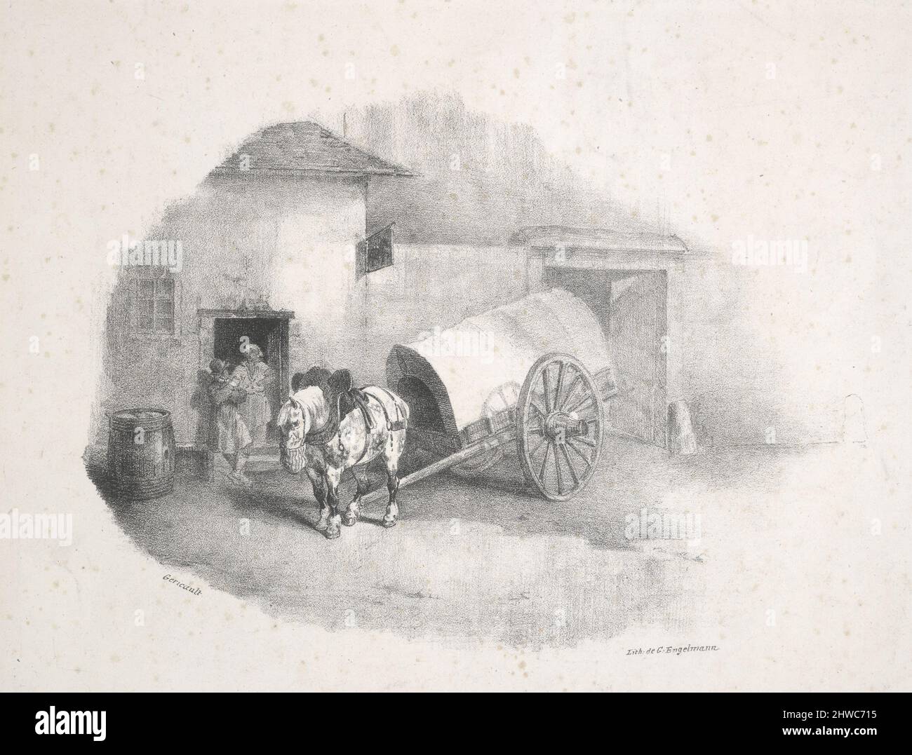 Cheval de charrette sorti des limons (A Draft Horse Unhitched from Its ...