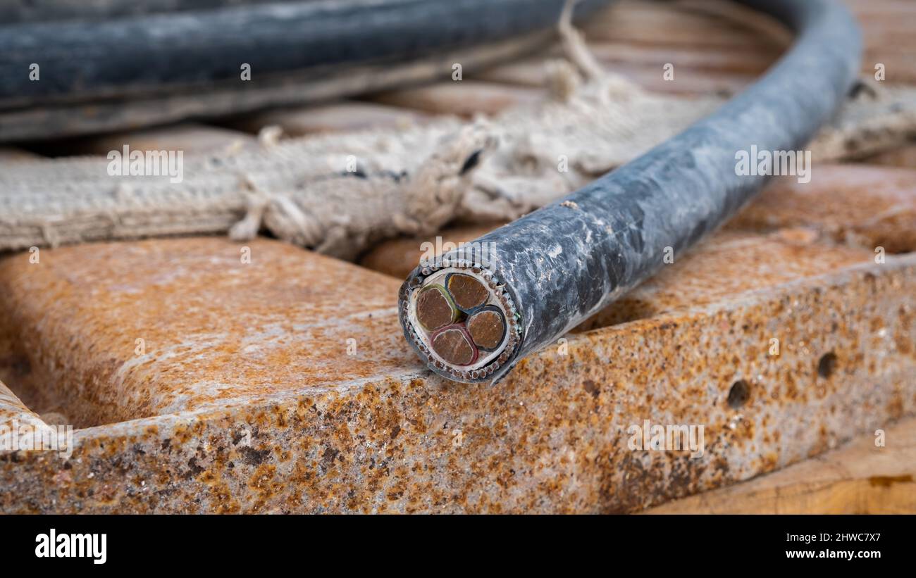 Multi-core flexible industrial electrical cable Stock Photo - Alamy
