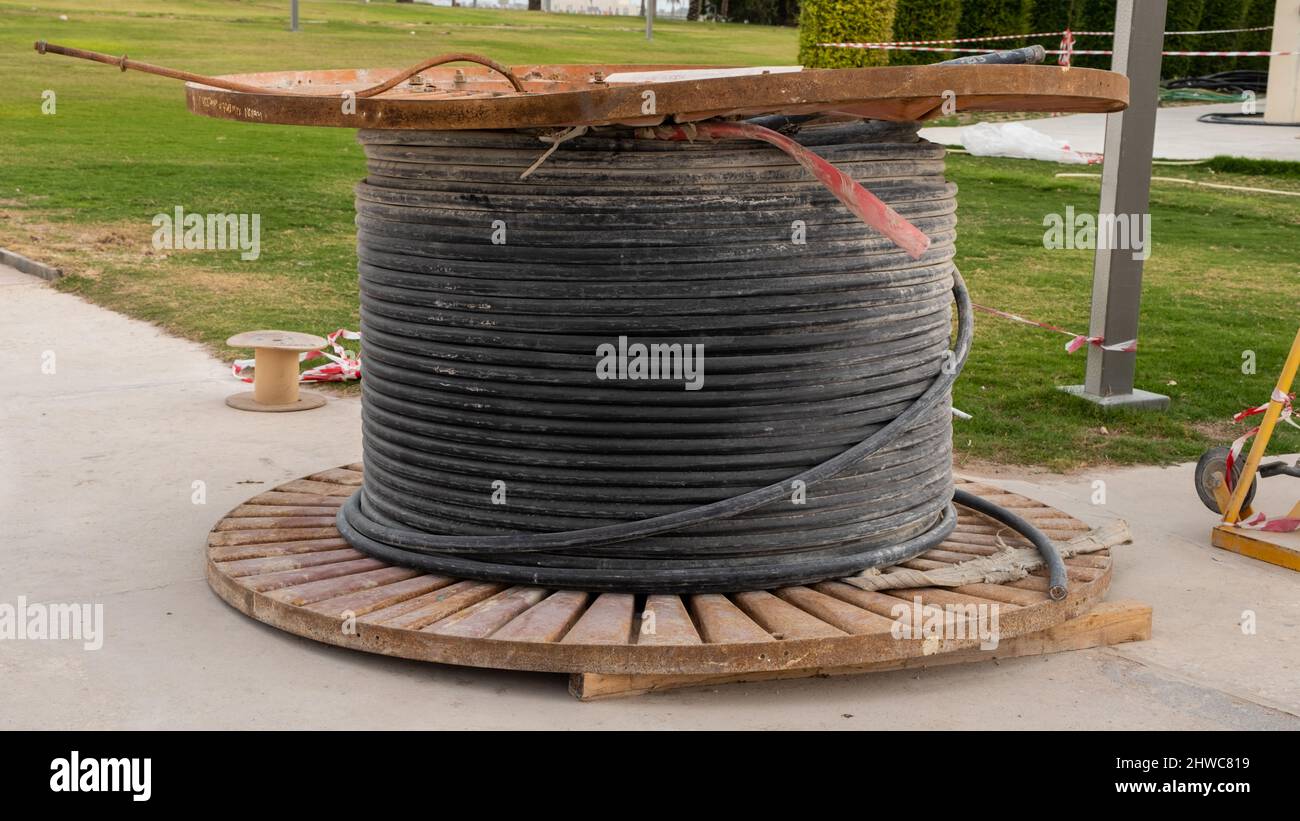 Large roll of multi-core flexible industrial electrical cable Stock ...