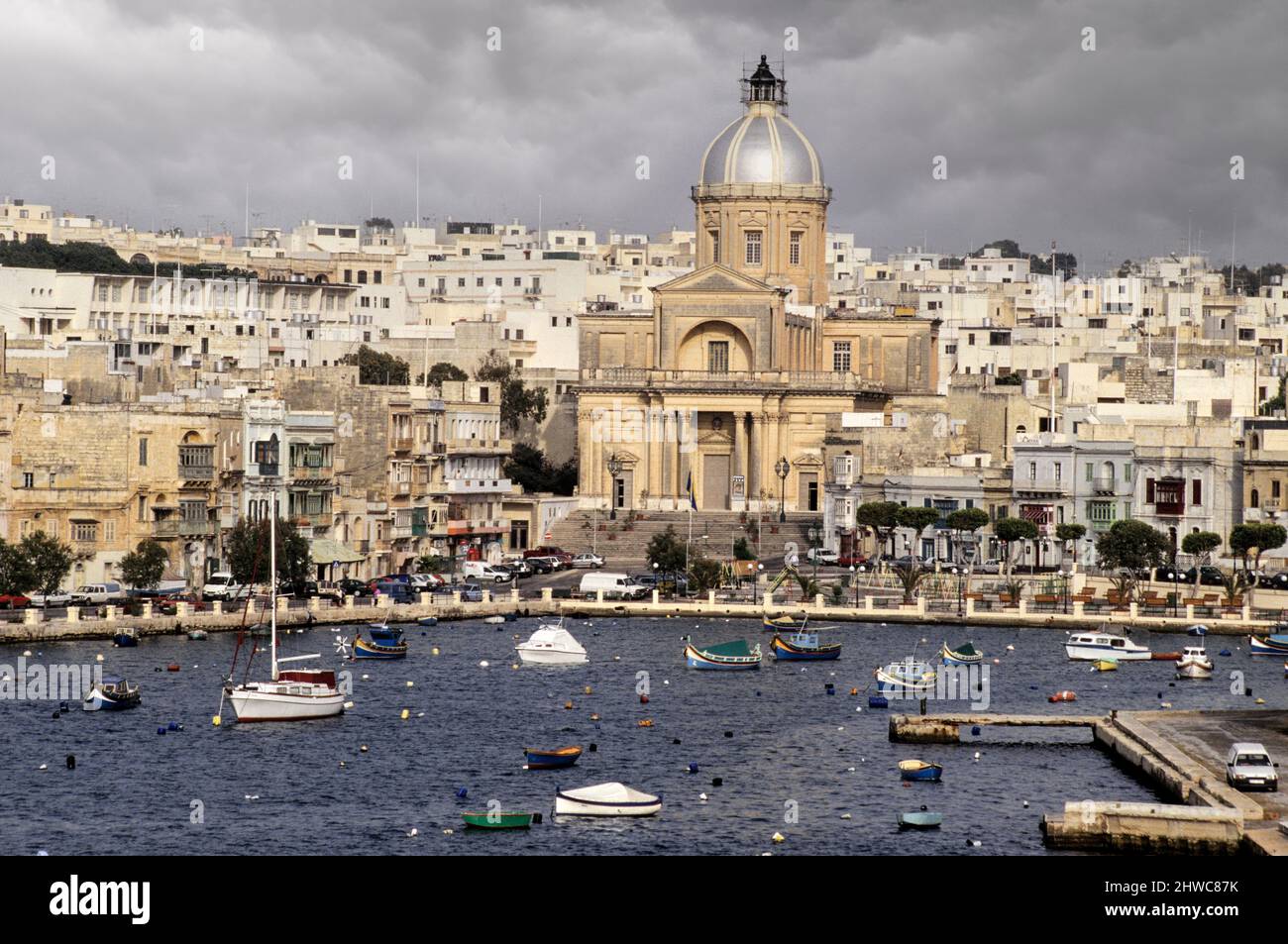 Kalkara, Malta. Kalkara and Kalkara Creek from Vittoriosa, Birgu Stock ...
