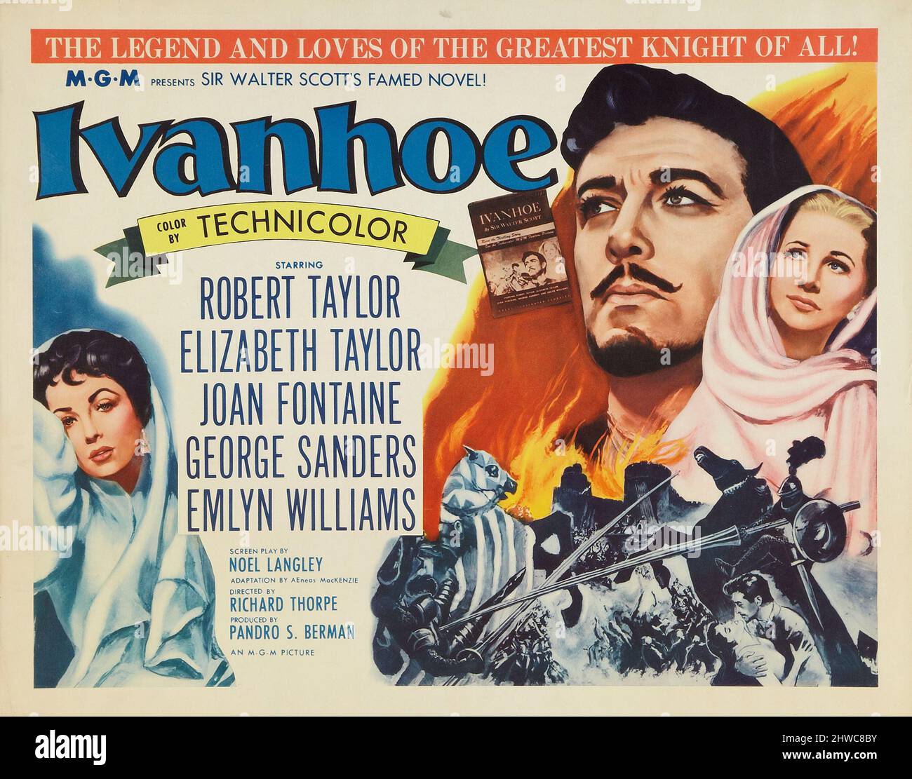 ELIZABETH TAYLOR and ROBERT TAYLOR in IVANHOE (1952), directed by ...