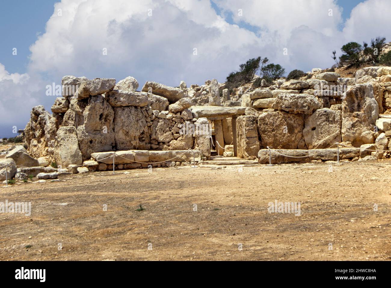 Mnajdra, Malta. Stone Temple dating from approximately 3600 BC. The ...
