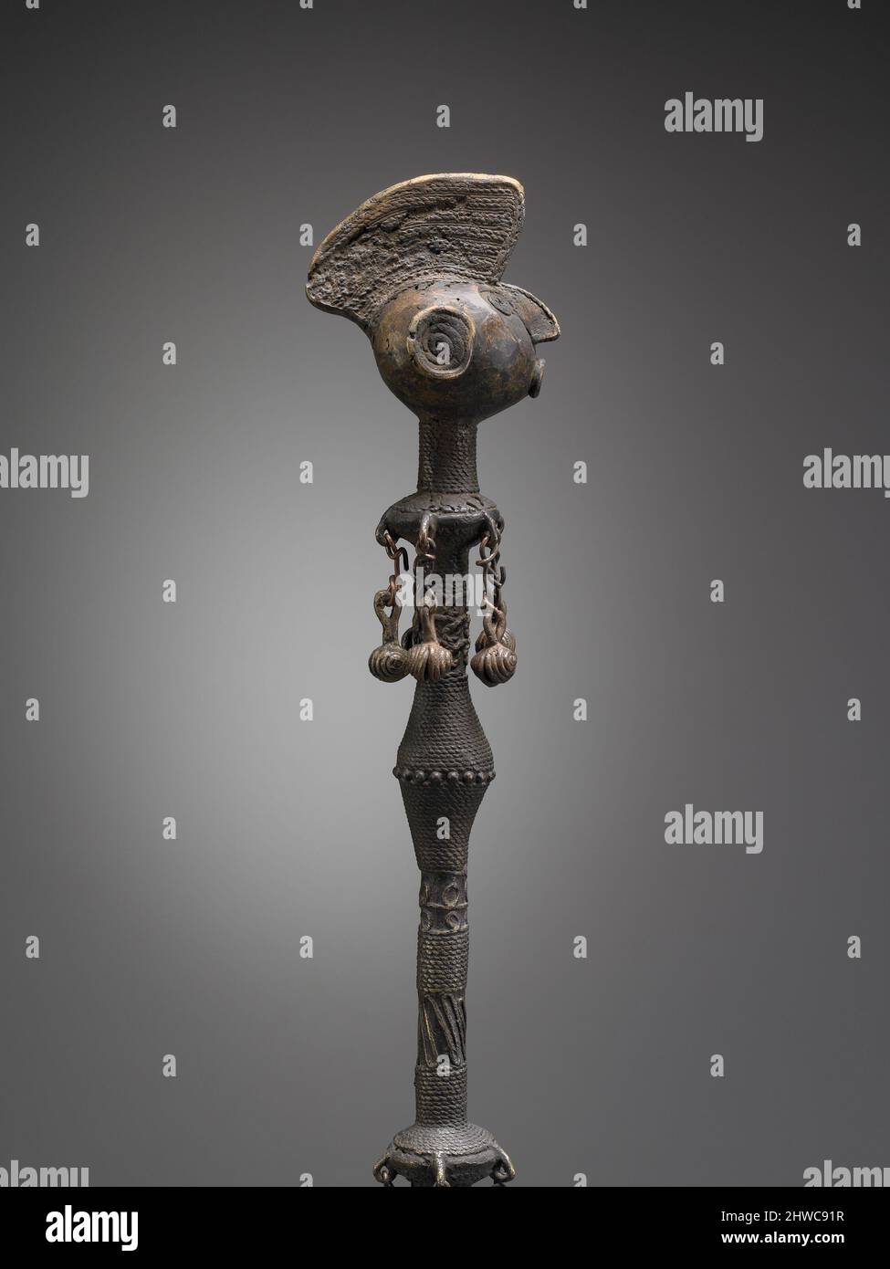 Staff with Human Head Stock Photo - Alamy