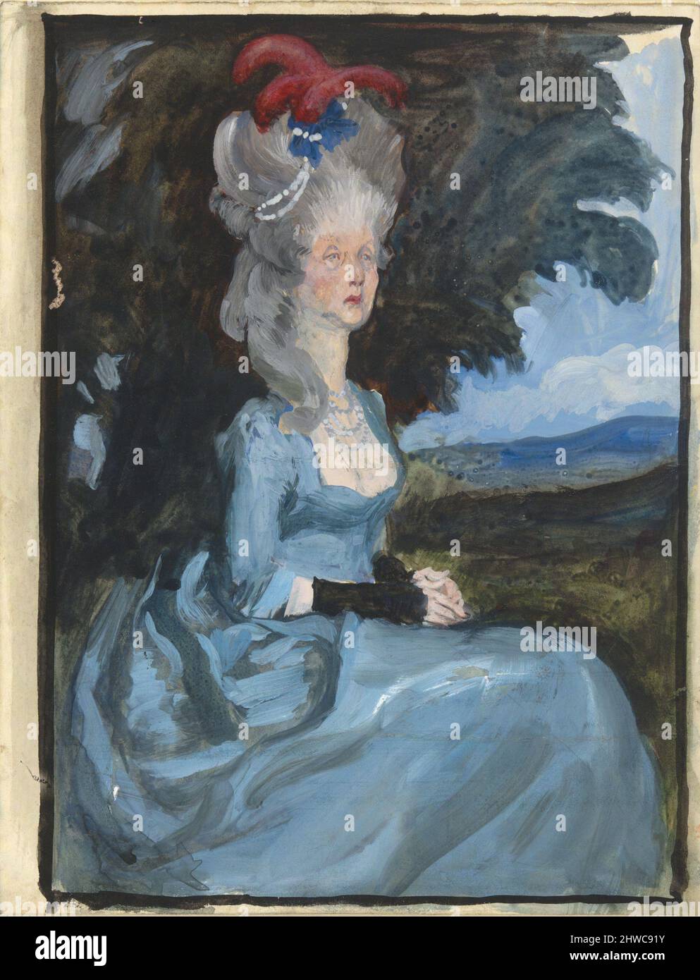 Study for Aunt Pedigree, from Oliver Goldsmith’s She Stoops to Conquer ...