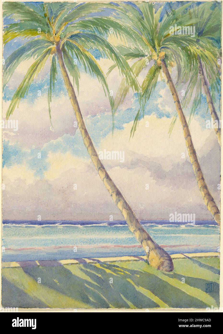 Coconut Palms, Honolulu. Artist: John Ireland Howe Downes, American ...