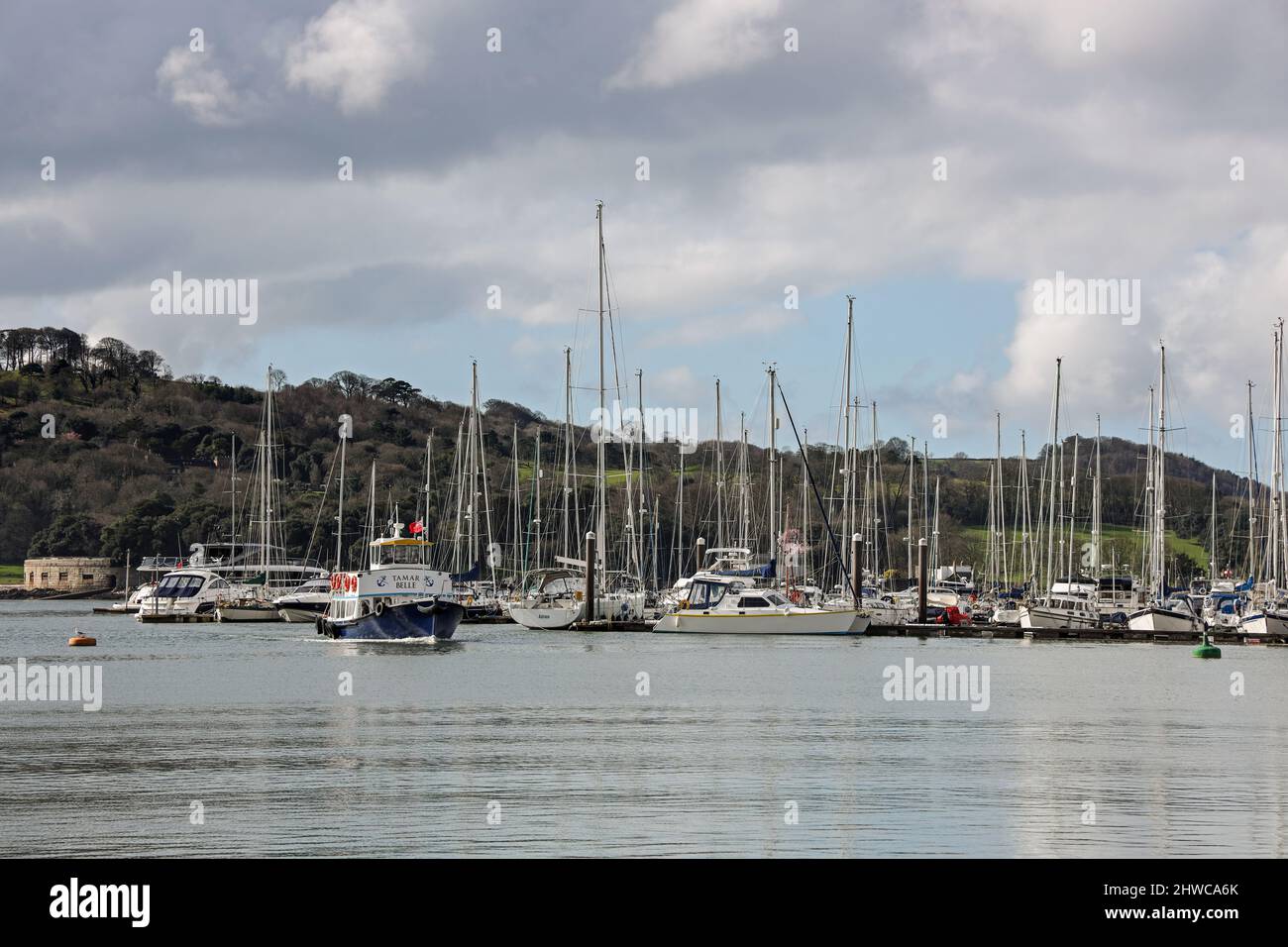 The Tamar Belle, a Cremyll Ferry crossing the Hamoaze towards Plymouth ...