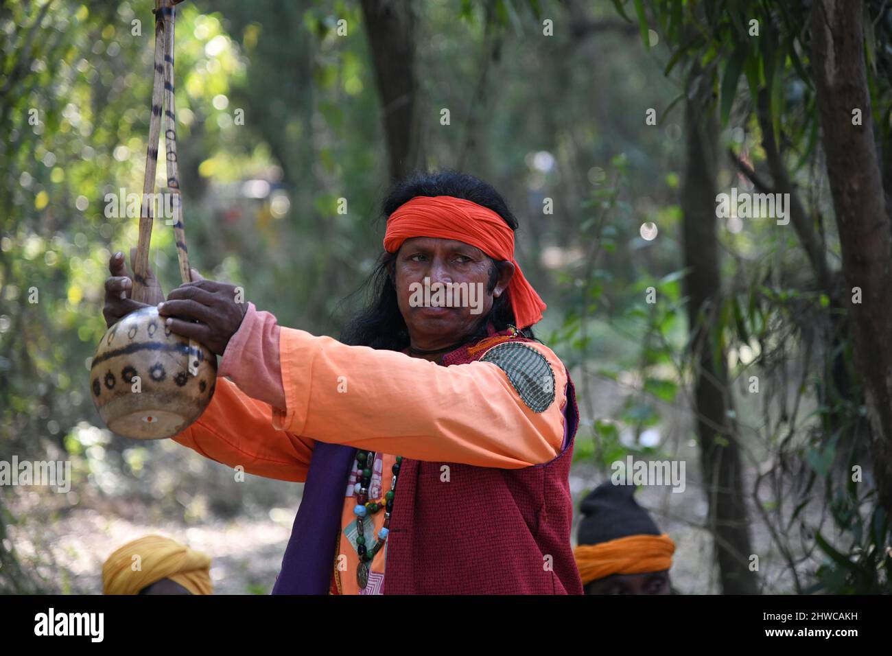 A Baul singer performing at Sonajhuri haat near Santiniketan, Bolpur in ...