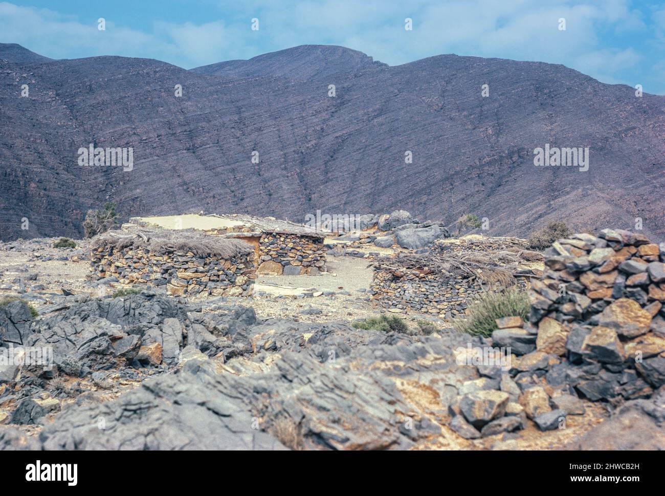 Oman, Musandam Peninsula. Farmer's House along Road South of Khasab ...
