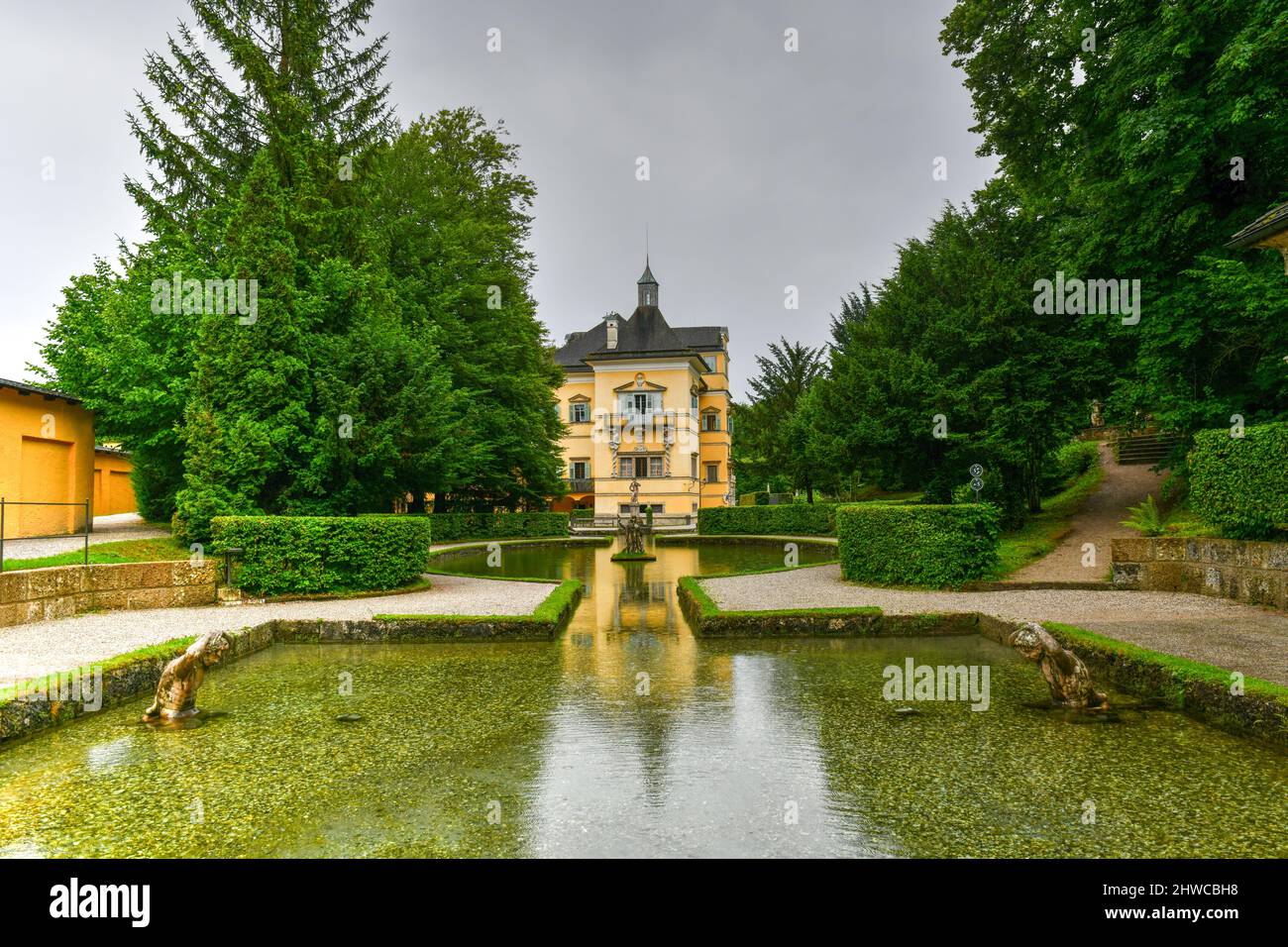 Hellbrunn Palace, an early Baroque villa of palatial size, near Morzg ...