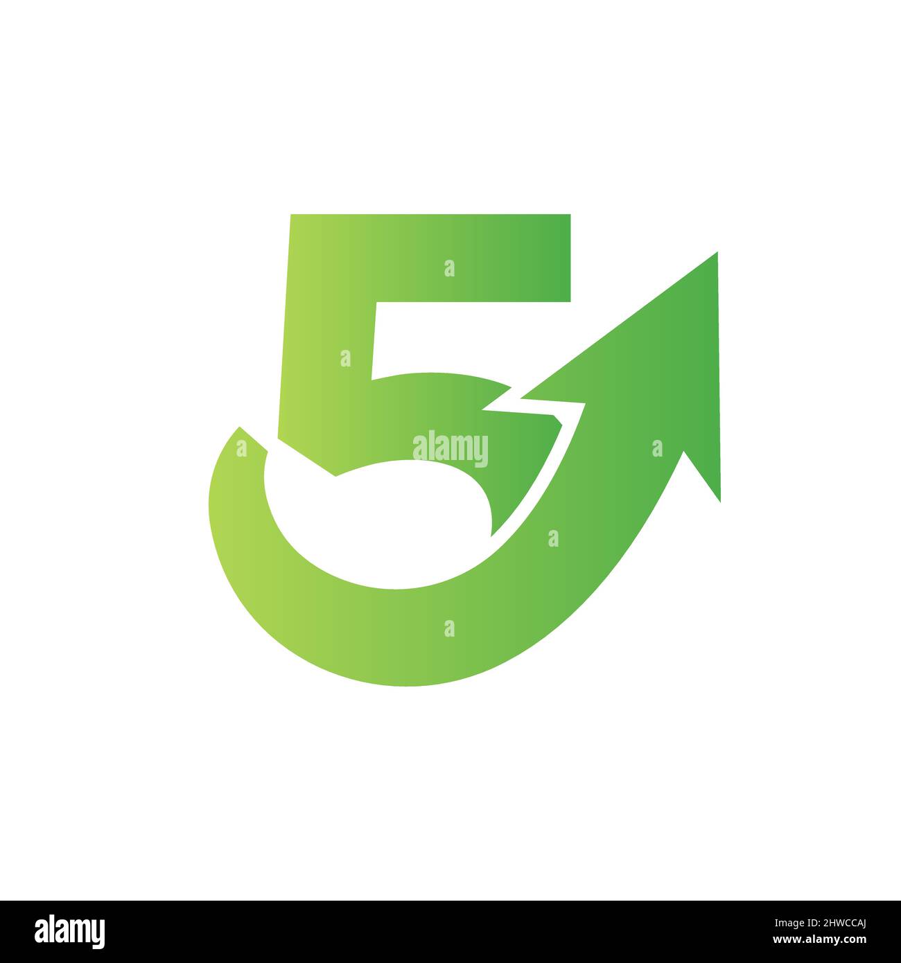 Financial Marketing Logo On Letter 5, Initial Growth Arrow Concept ...
