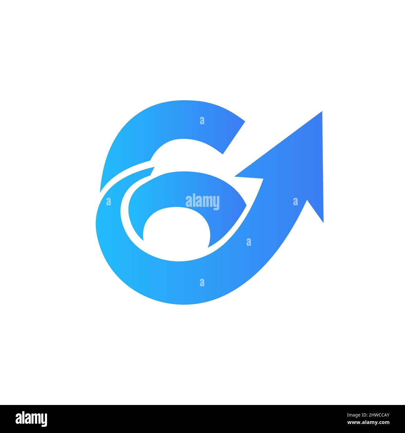 Financial Marketing Logo On Letter 6, Initial Growth Arrow Concept ...