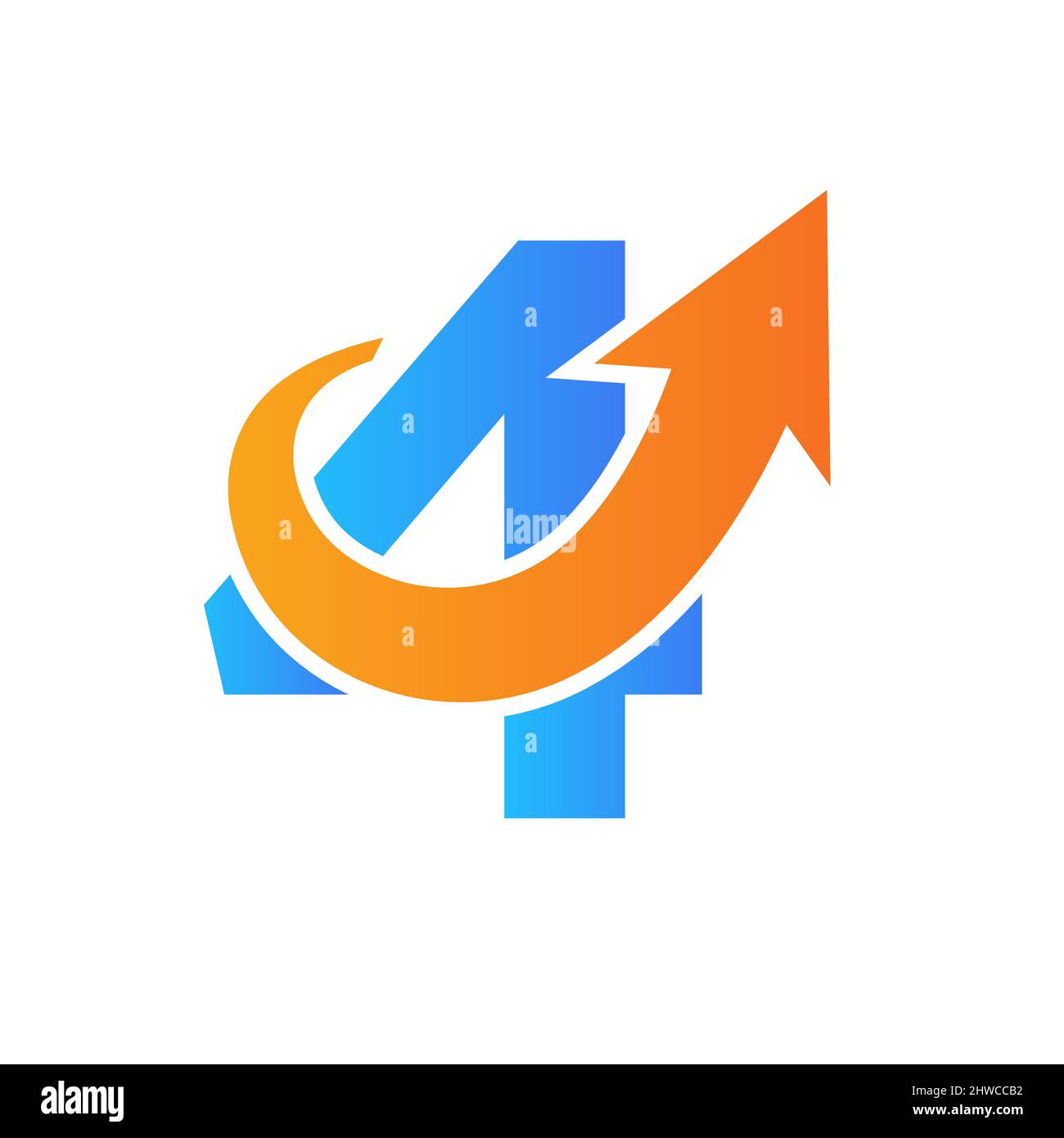 Financial Marketing Logo On Letter 4, Initial Growth Arrow Concept ...