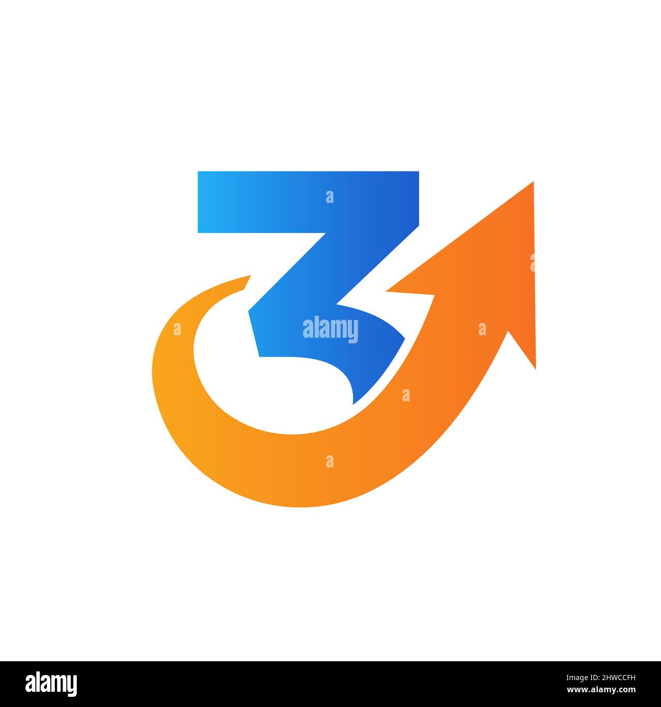 Financial Marketing Logo On Letter 3, Initial Growth Arrow Concept ...