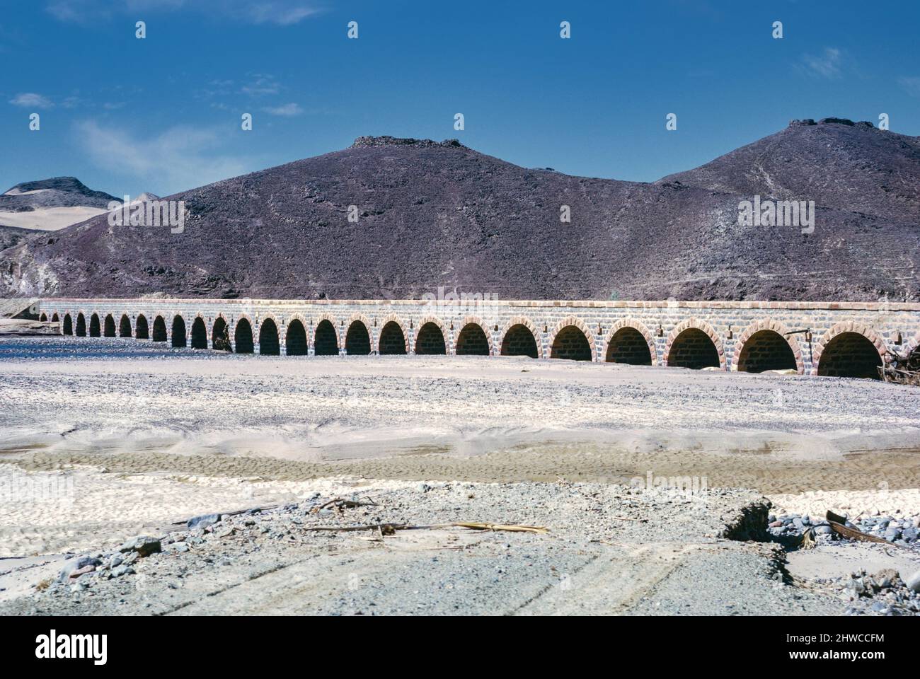 Saudi Arabia. Hejaz Railway Bridge built by Ottoman Turks. Note remains ...