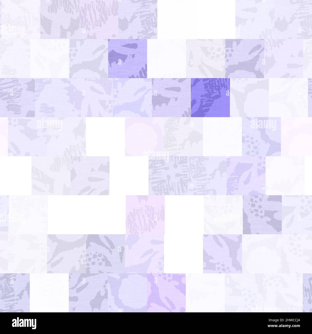 Random patchwork purple mosaic pixel grid seamless pattern. Modern ...