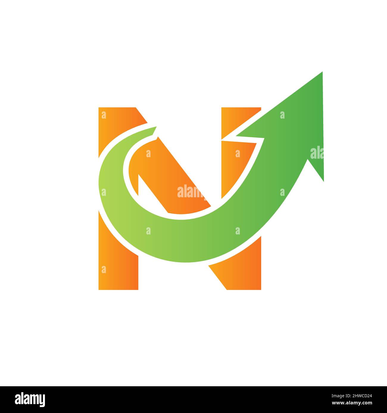 Financial Marketing Logo On Letter N, Initial Growth Arrow Concept ...