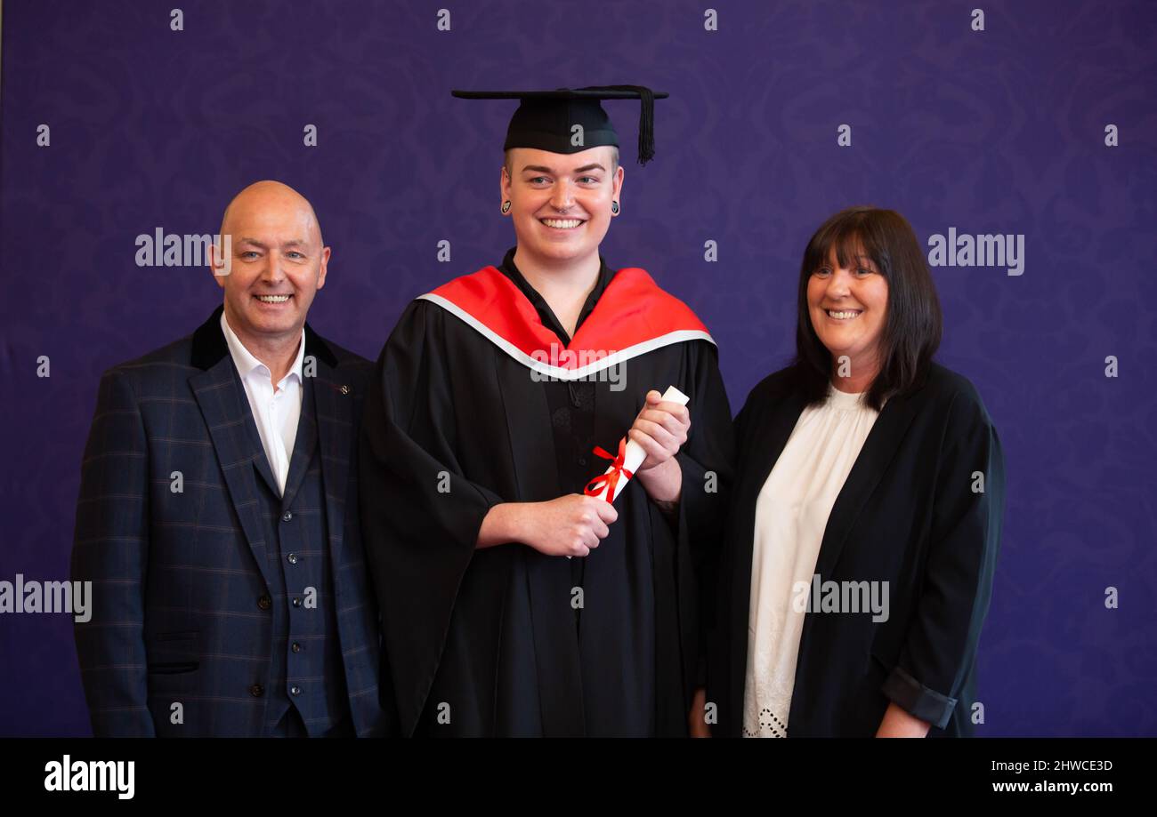 A European Graduate poses with family members for the official ...
