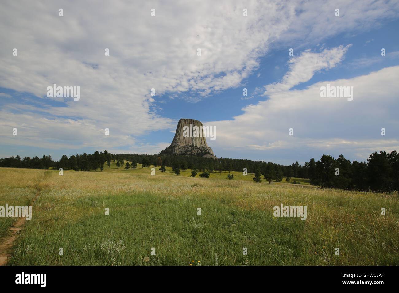 View of Devils Tower, Wyoming, United States Stock Photo - Alamy