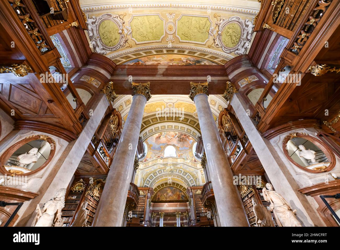 Austria, Vienna - July 14, 2021: The Prunksaal, center of the old ...
