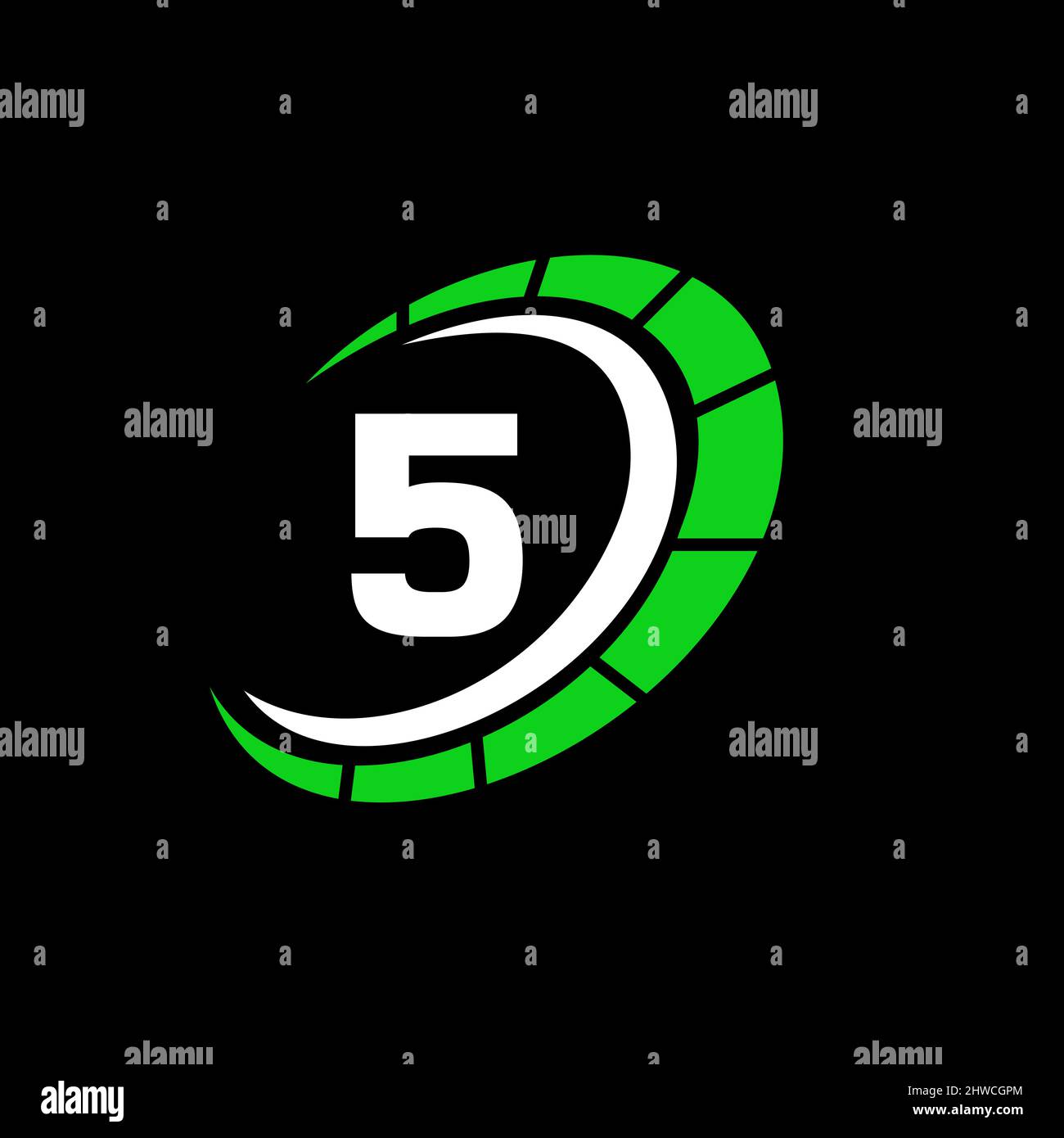 Sport Car Logo On Letter 5 Speed Concept. Car Automotive Template For ...