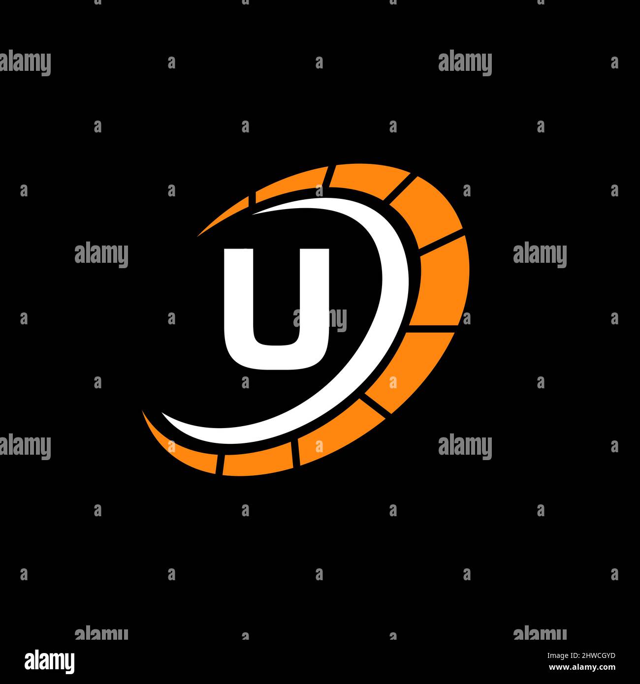 Sport Car Logo On Letter U Speed Concept. Car Automotive Template For ...