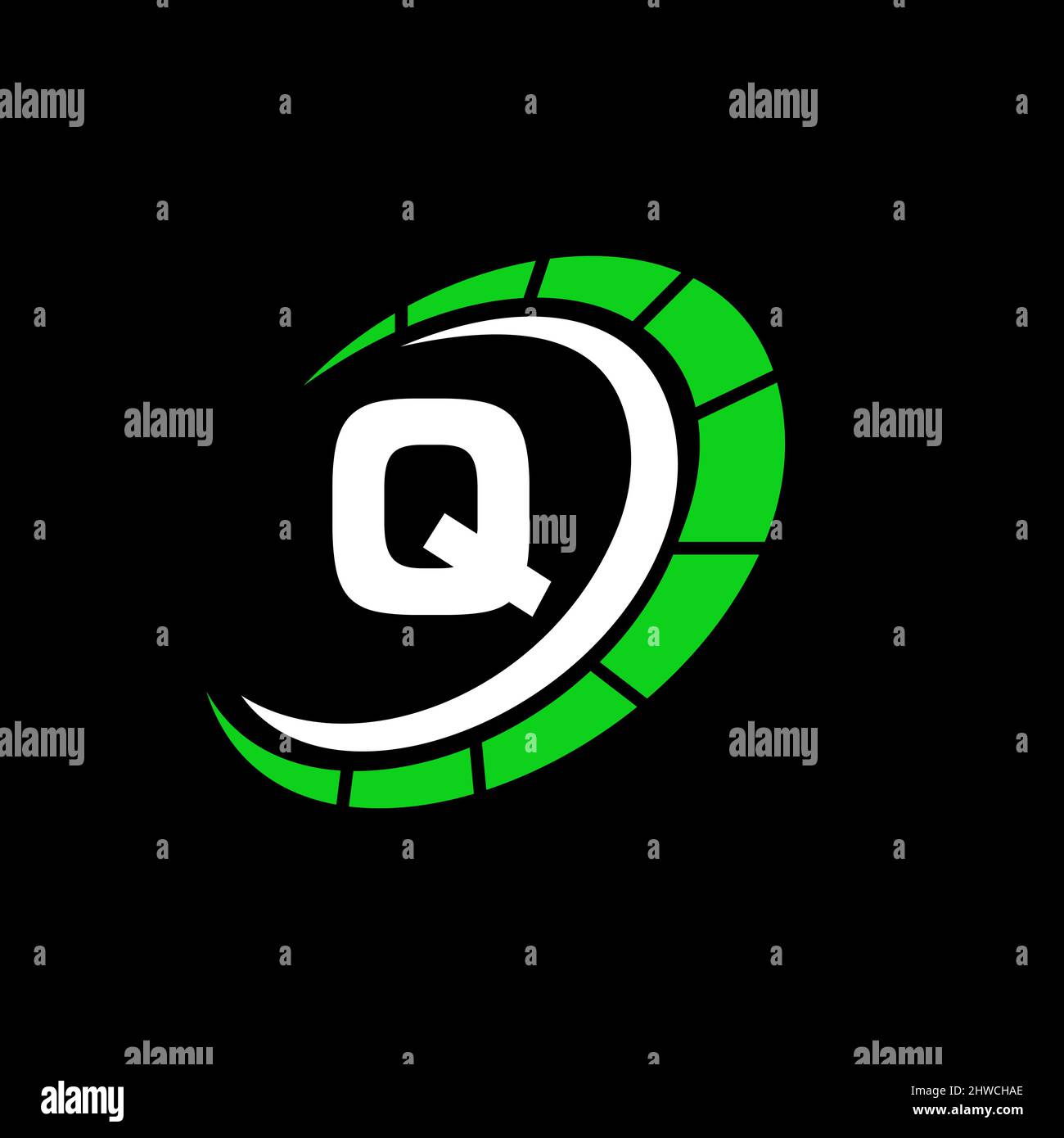 Sport Car Logo On Letter Q Speed Concept. Car Automotive Template For ...