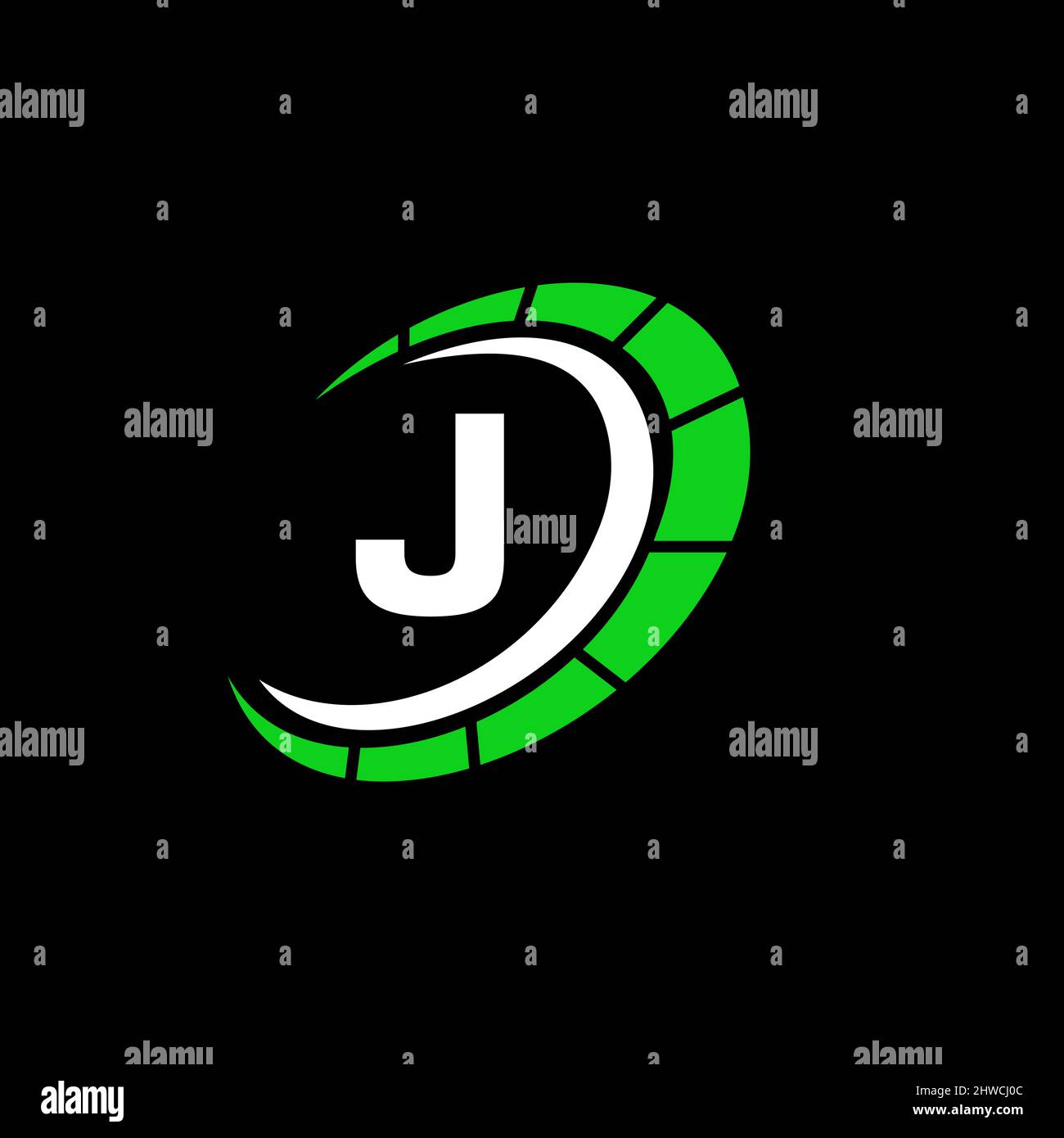 Sport Car Logo On Letter J Speed Concept. Car Automotive Template For ...