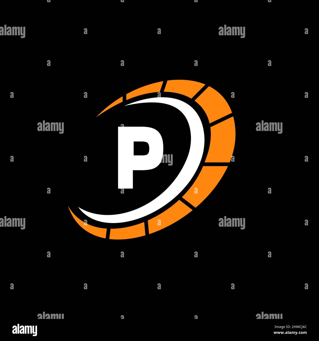 Sport Car Logo On Letter P Speed Concept. Car Automotive Template For ...
