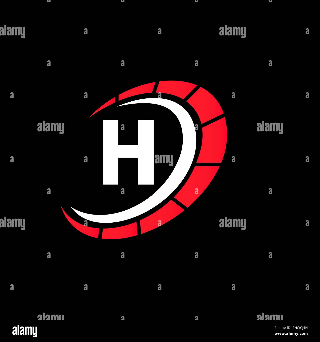 Sport Car Logo On Letter H Speed Concept. Car Automotive Template For ...