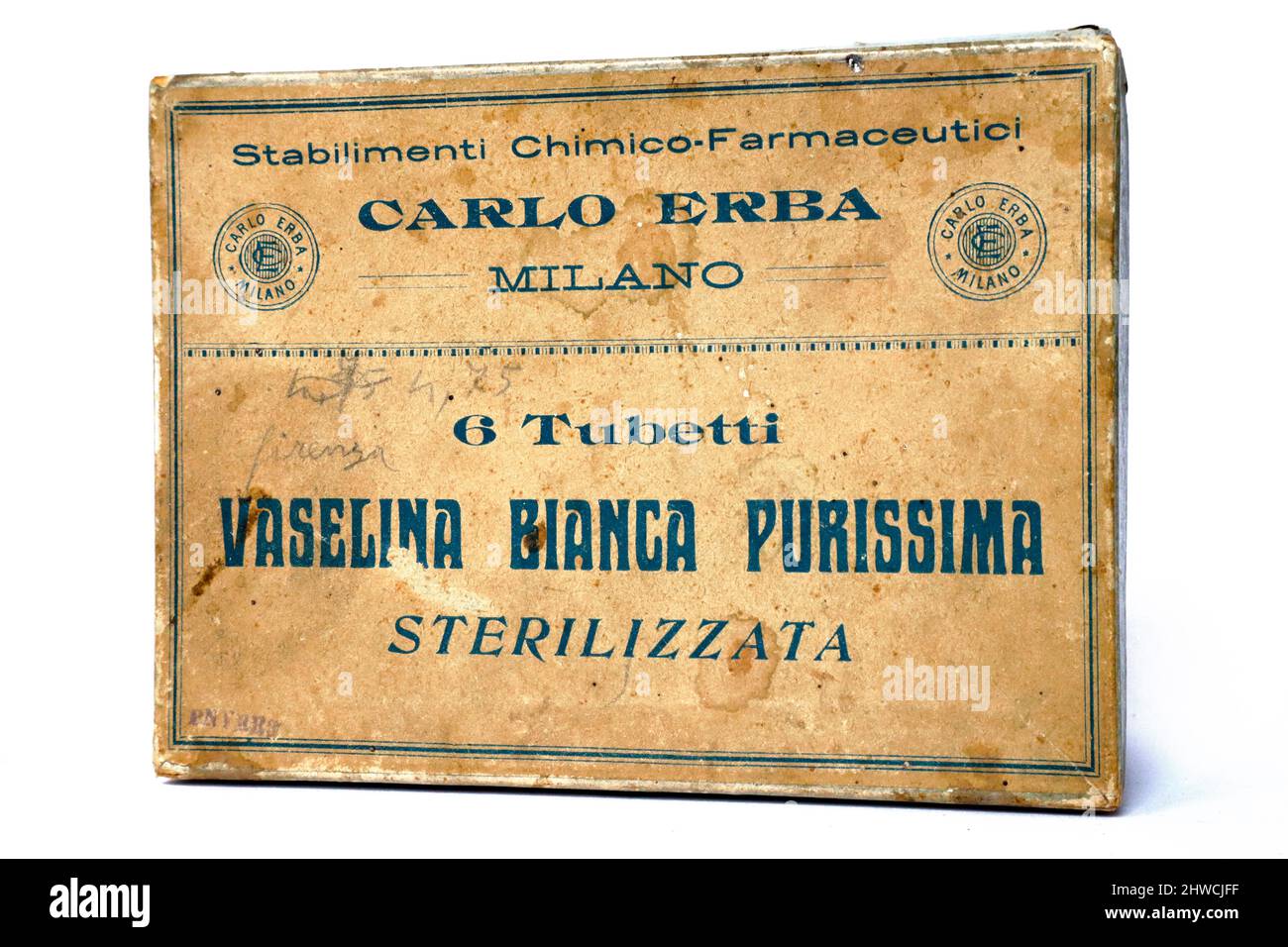 Vintage 1920s box of Pure white Vaseline. CARLO ERBA – Milan (Italy ...