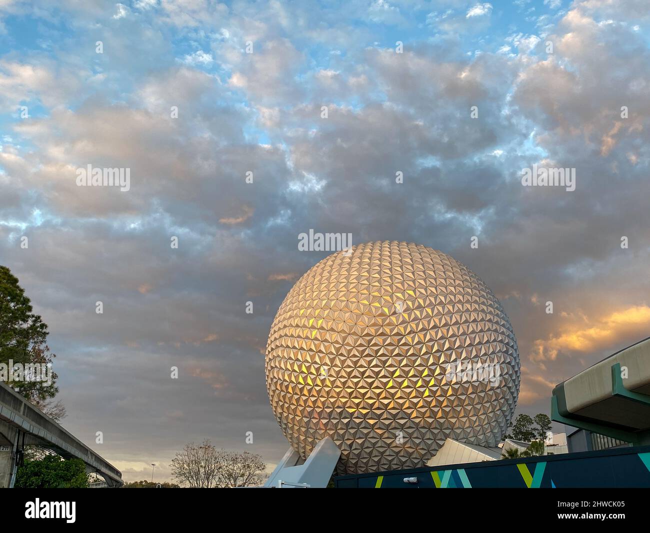 Orlando, FL USA- March 8, 2020: The Spaceship Earth ride at EPCOT in ...