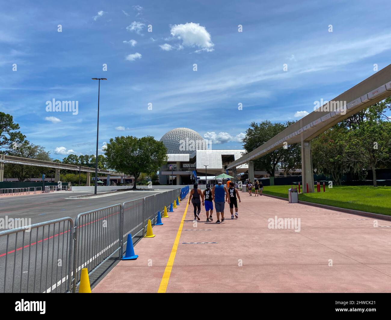 Orlando, FL USA- August 3, 2020: People walking into EPCOT in Walt ...