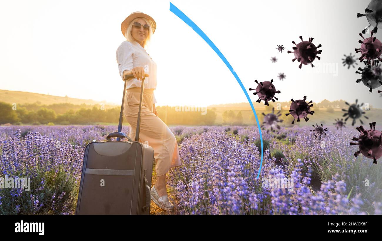 Stronger immunity - better disease resistance. Young woman surrounded ...