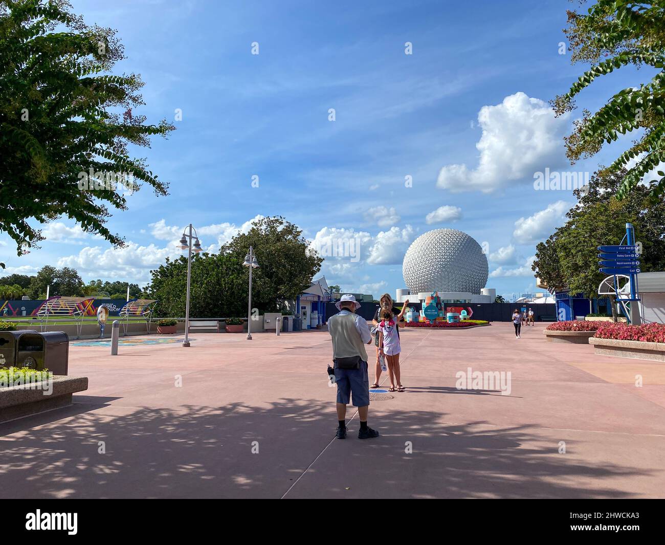 Orlando, FL USA- August 3, 2020: People walking around EPCOT in Walt ...