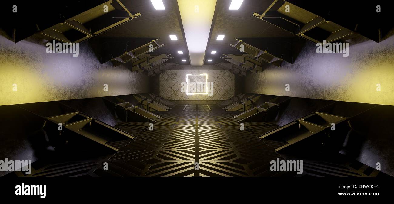 Surreal Alien Room Neon Lighted Beige Brown Colors Abstract Background ...