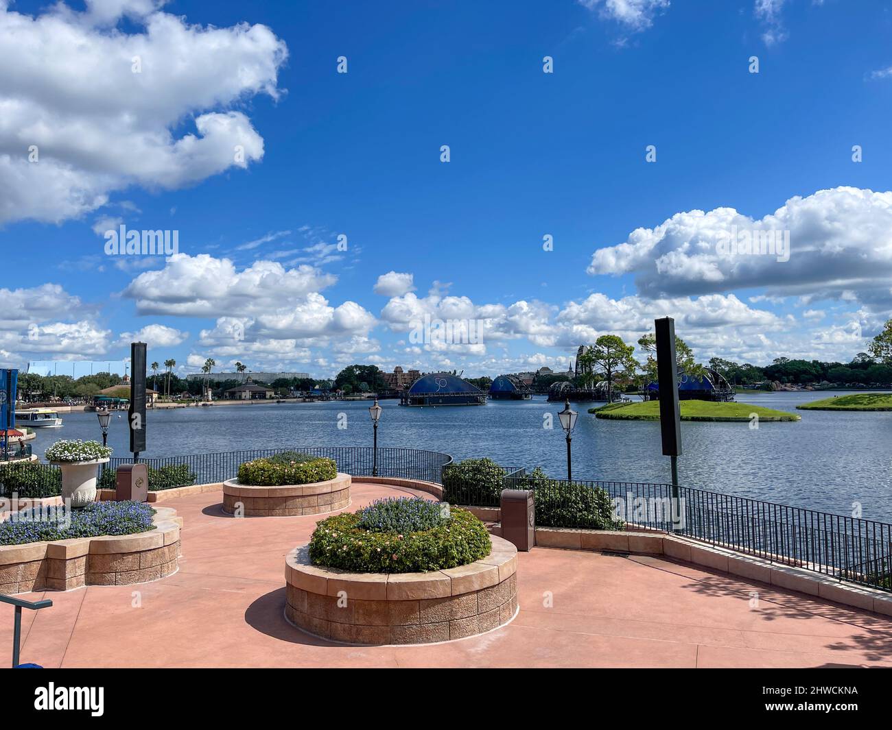 Orlando, FL USA- October 9, 2021: The 50th Anniversary landscaping ...