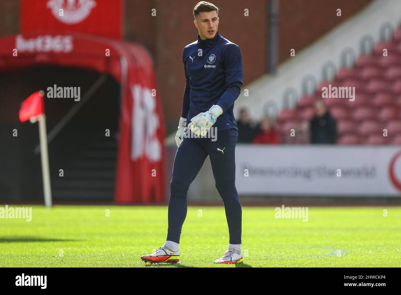 Stuart Moore #13 of Blackpool during the warm ups Stock Photo - Alamy