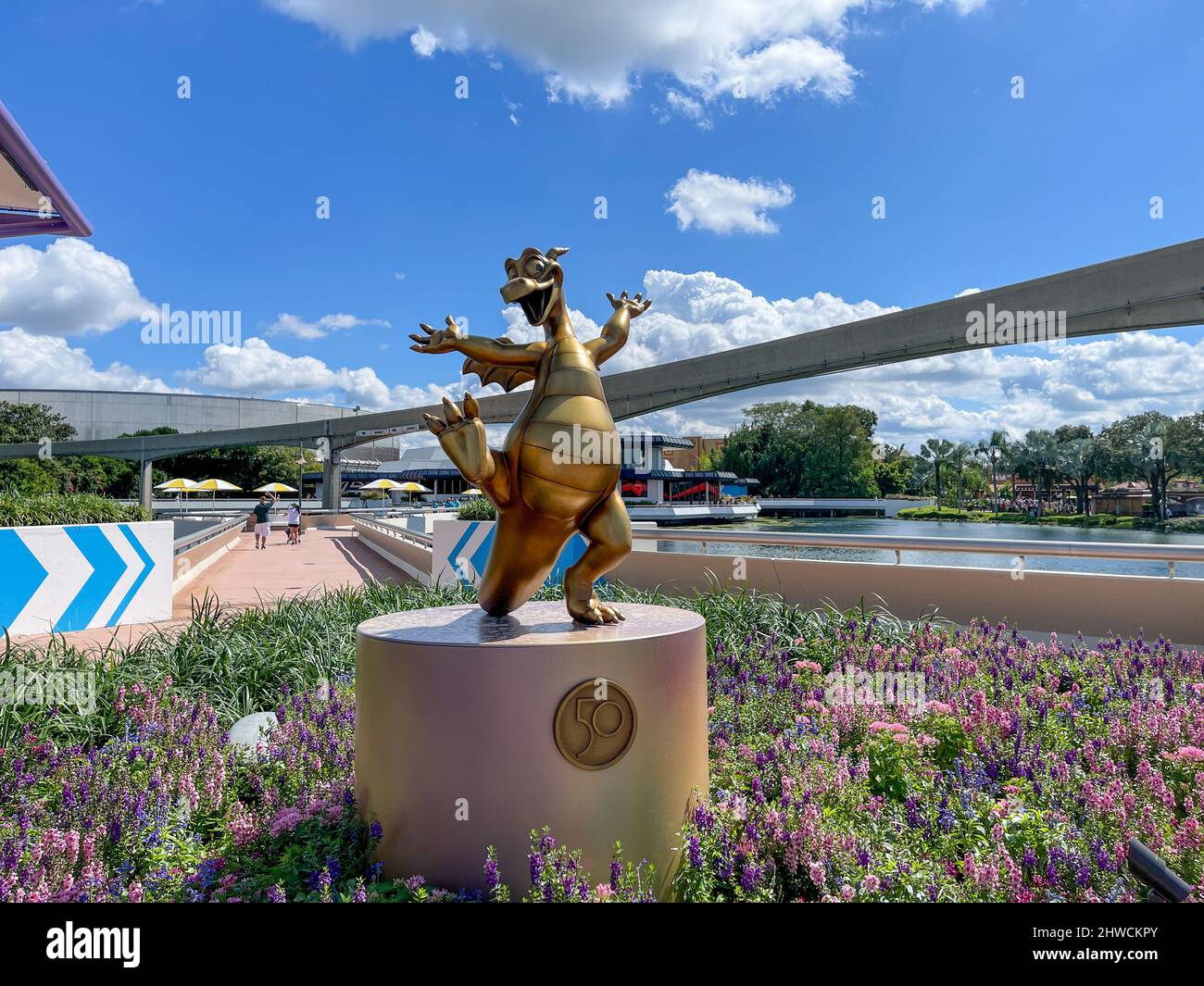 Orlando, FL USA- October 9, 2021: The 50th Anniversary statue of ...