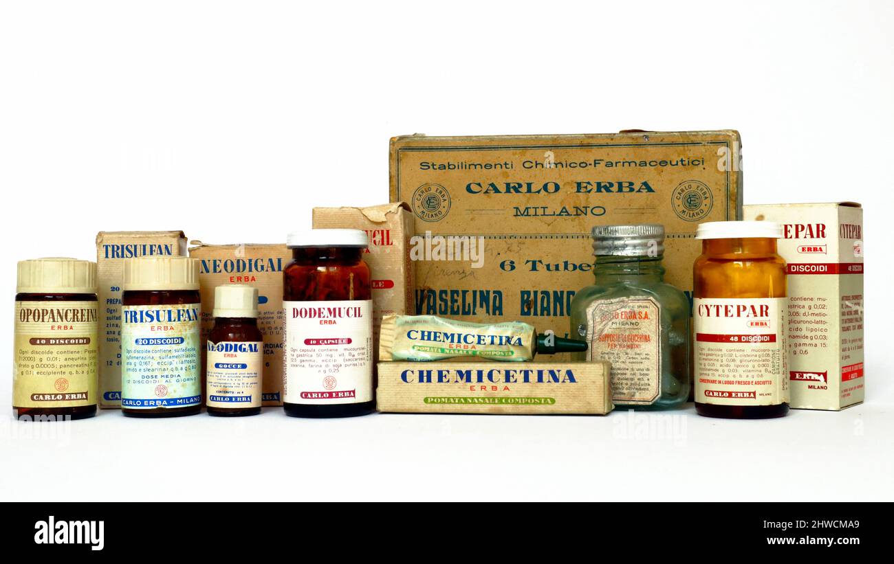 Old Vintage 1920-1960s CARLO ERBA Medicines. Carlo Erba, Milan (Italy ...