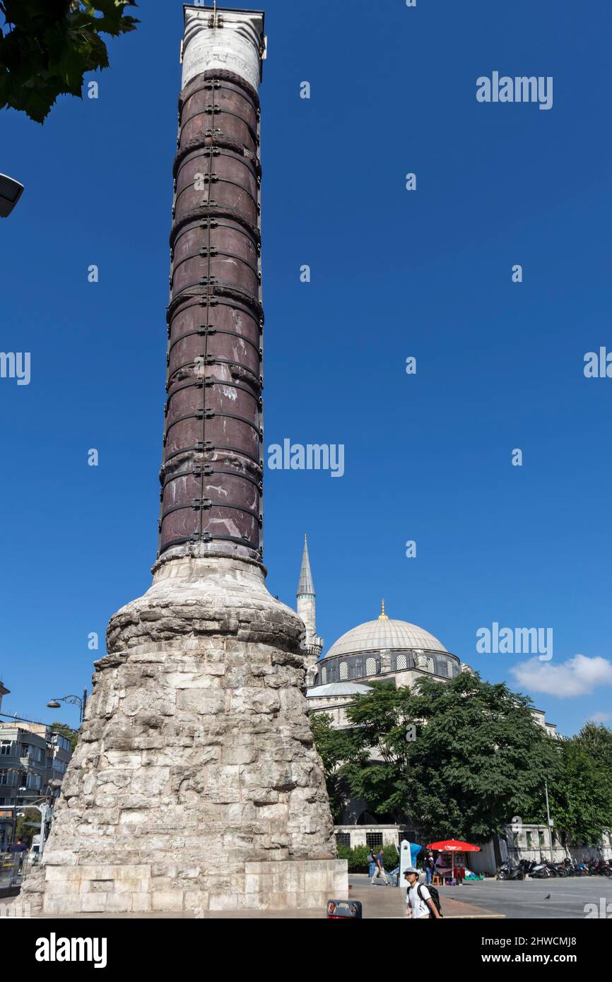 ISTANBUL, TURKEY - JULY 26, 2019: Ancient Byzantine Column of ...