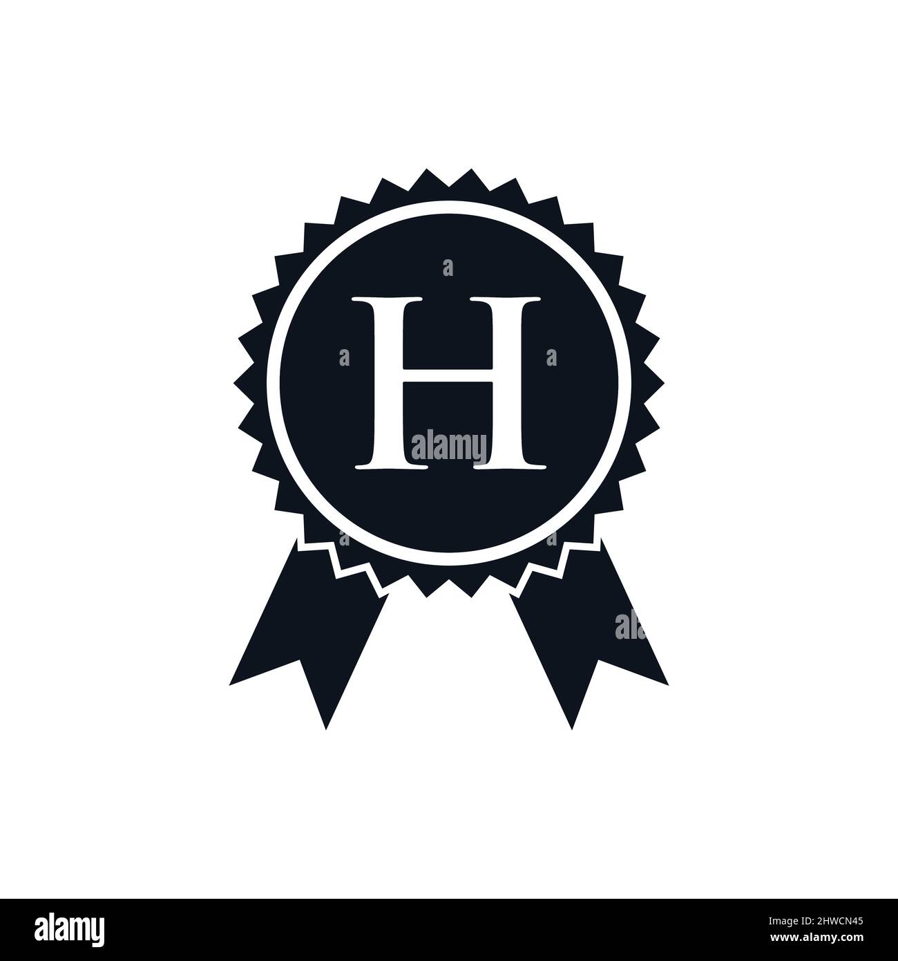 Winner Award Certified Medal Badge On H Logo Template. Best Seller ...