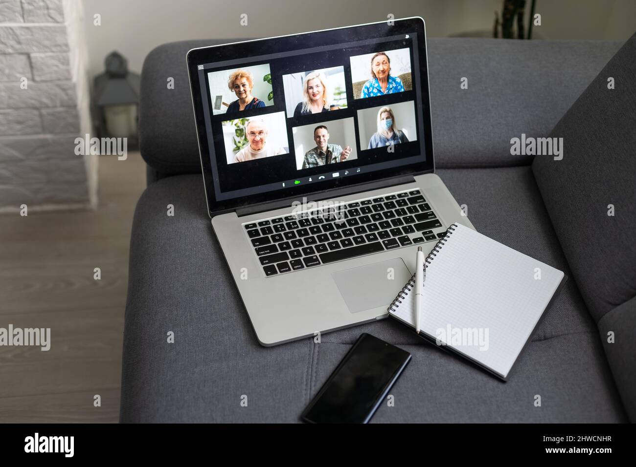 Video conference concept teleconference telemeeting hi-res stock ...