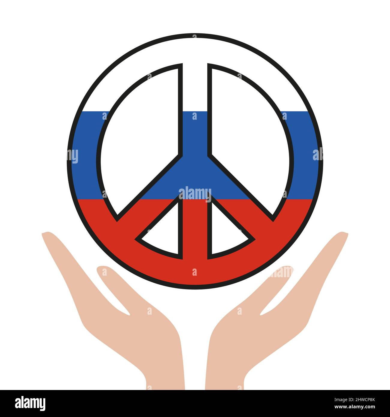 Russia symbols of the world. Peace symbol with the colors of the ...