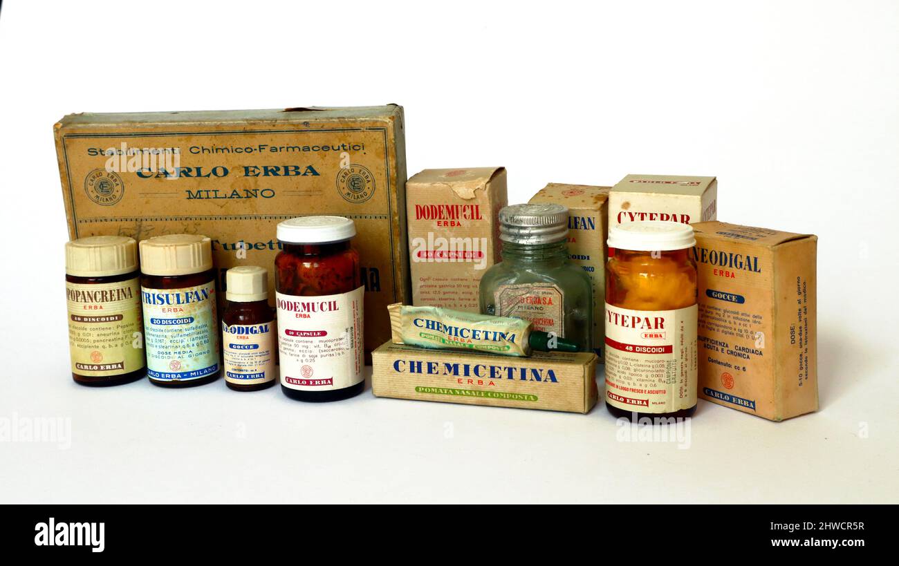 Old Vintage 1920-1960s CARLO ERBA Medicines. Carlo Erba, Milan (Italy ...