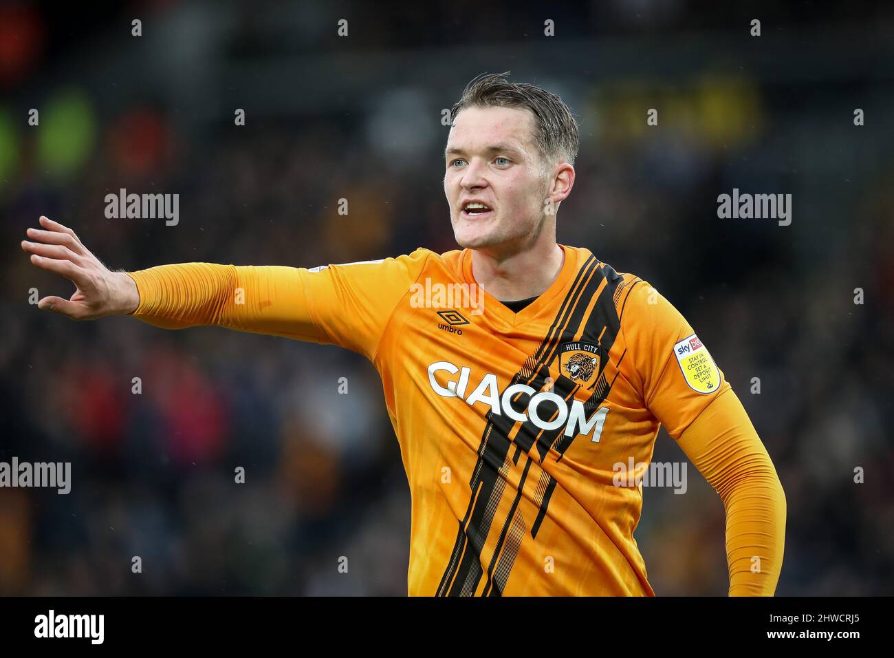 Sean McLoughlin #17 of Hull City gestures and reacts during the game ...