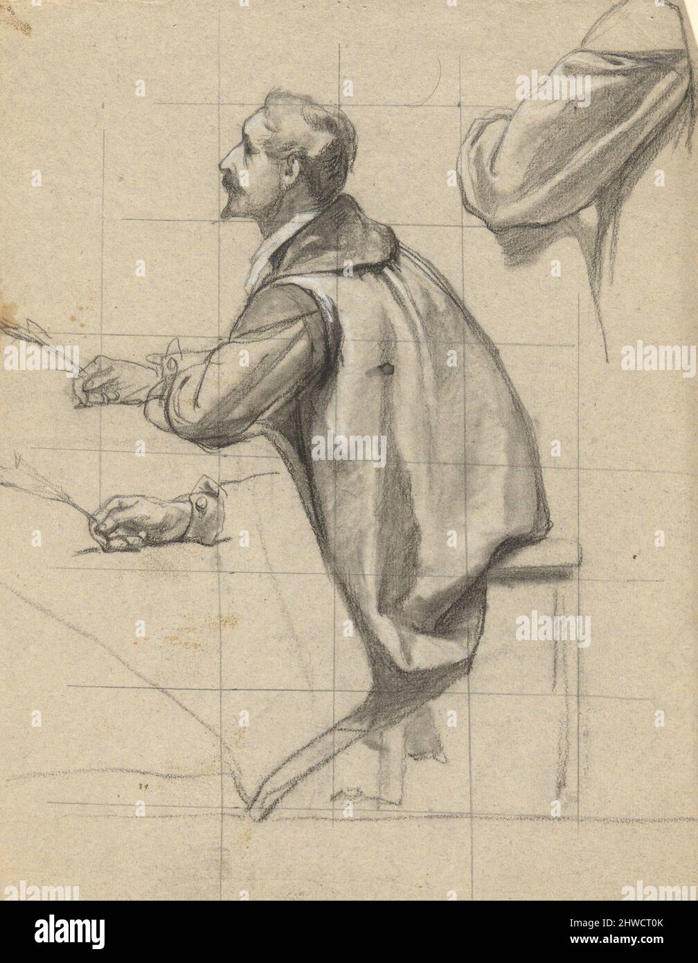 Man, sketch for Signing of the Compact in the Cabin of the Mayflower ...