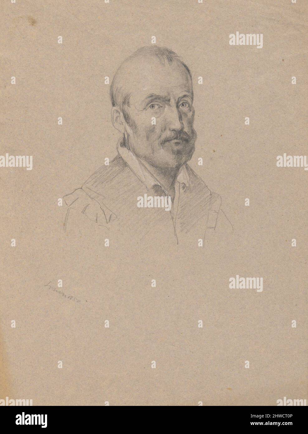 Portrait of a Man, sketch for Signing of the Compact in the Cabin of ...