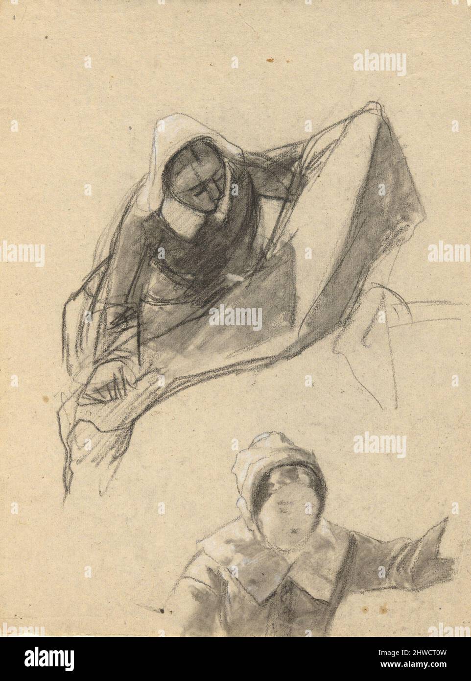 Woman, sketch for Signing of the Compact in the Cabin of the Mayflower ...