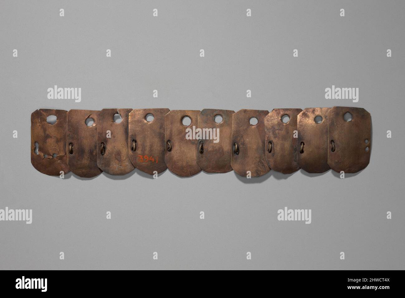 Roman bronze armour scales (10 scales Stock Photo - Alamy