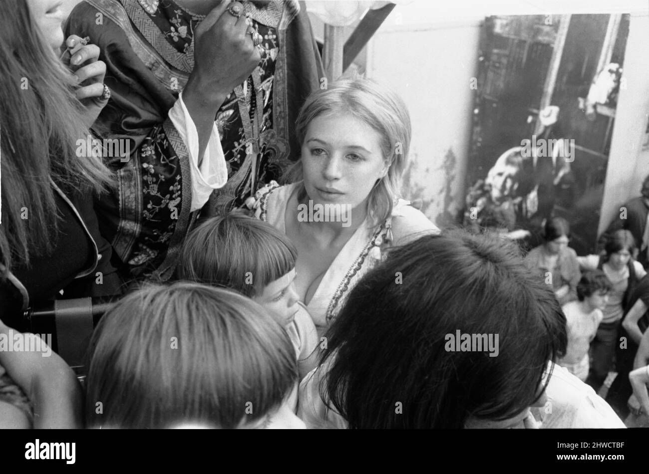 Marianne Faithfull and her son Nicholas pictured backstage as the ...